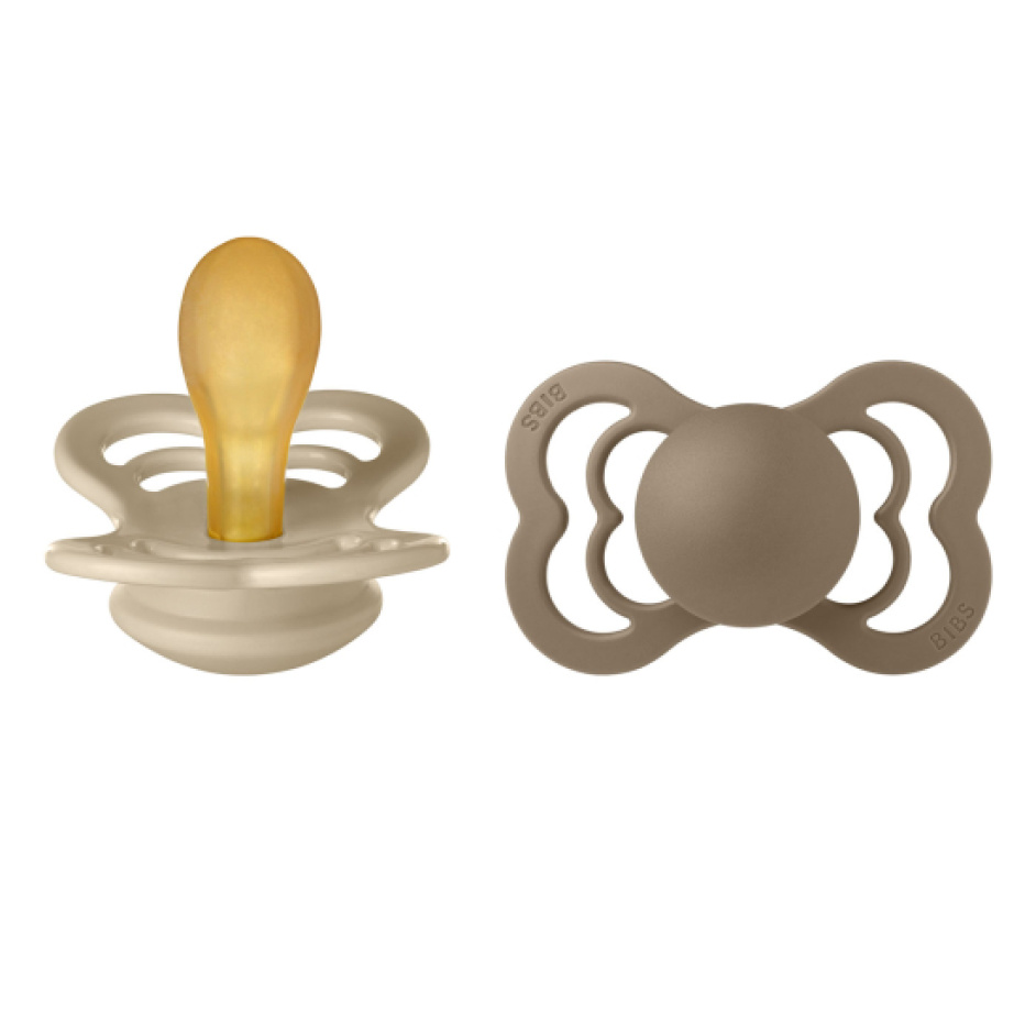 Bibs Smokk Supreme Latex 2-pack 6-18 mnd Vanilla/Dark Oak